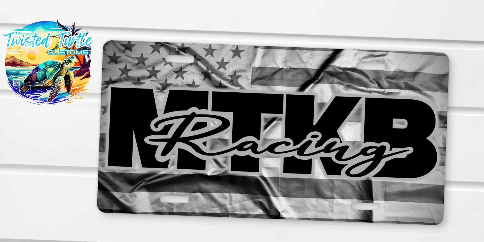 MTKB Tactical Flag Featuring Black Bold Logo License Plate – Twisted ...
